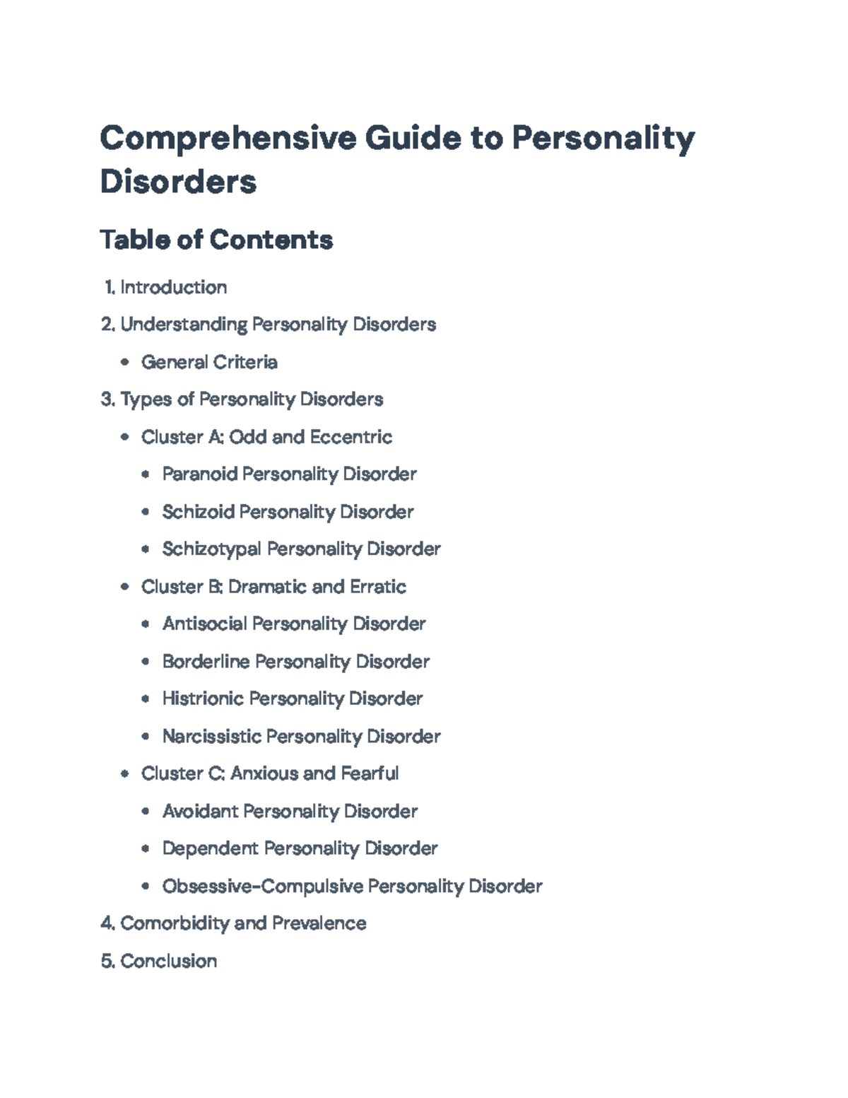 Comprehensive Guide to Personality Disorders: Types & Symptoms Overview ...