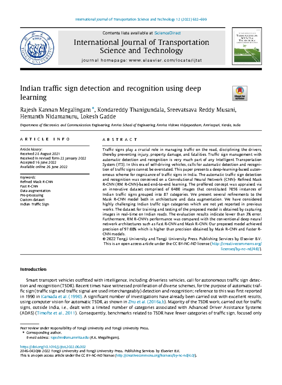 Indian Traffic Sign Detection and Recognition Using Deep Learning ...