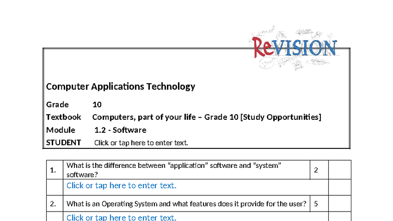 CAT GR10 Module 1.2: Understanding Software and Operating Systems - Studocu