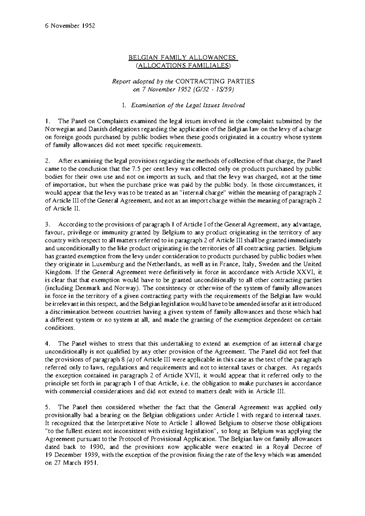 Belgium - Case on Family Allowances: Legal Issues & Recommendations ...
