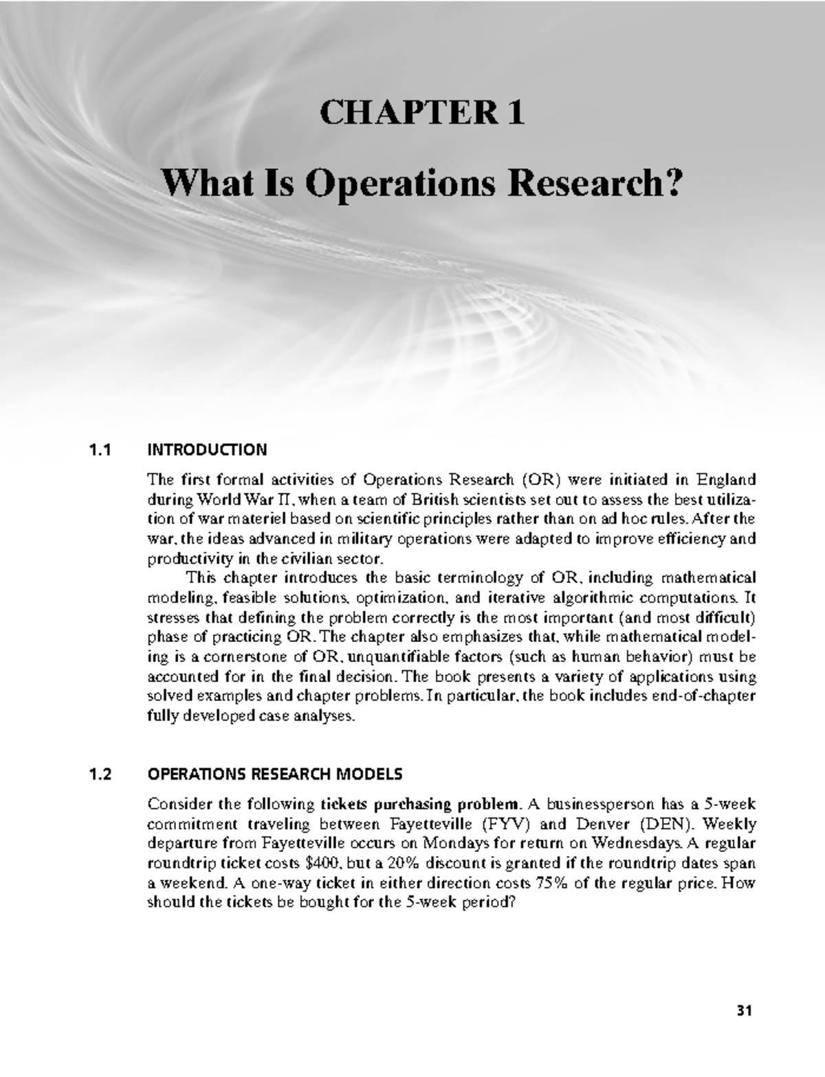 Chapter 1: Introduction to Operations Research (OR) Concepts - Studocu