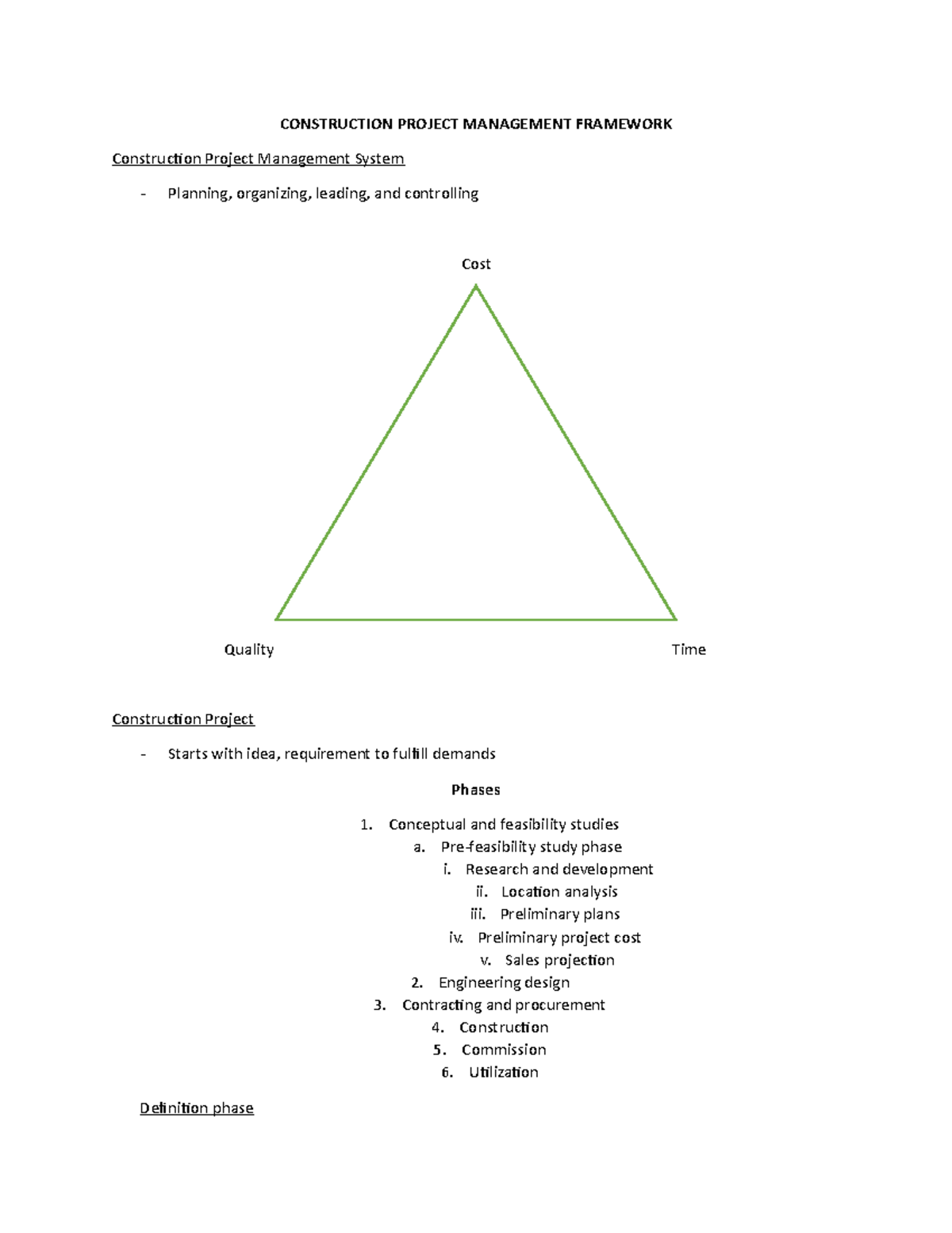Construction Project Management Framework Overview: Key Phases and ...