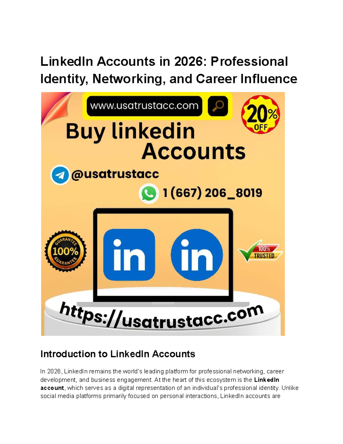 LinkedIn Accounts in 2026: A Guide to Professional Networking and ...