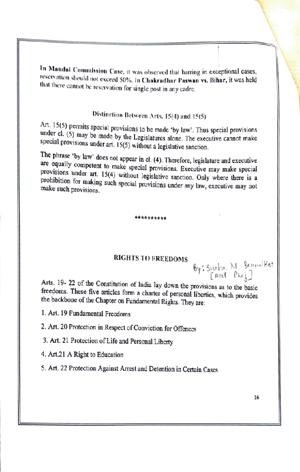 Article 19 - Constitutional - In Mandal Commission Case. it was ...