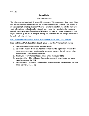 Bacterial Transformation Lab Report - Transformation of the bacterium E ...
