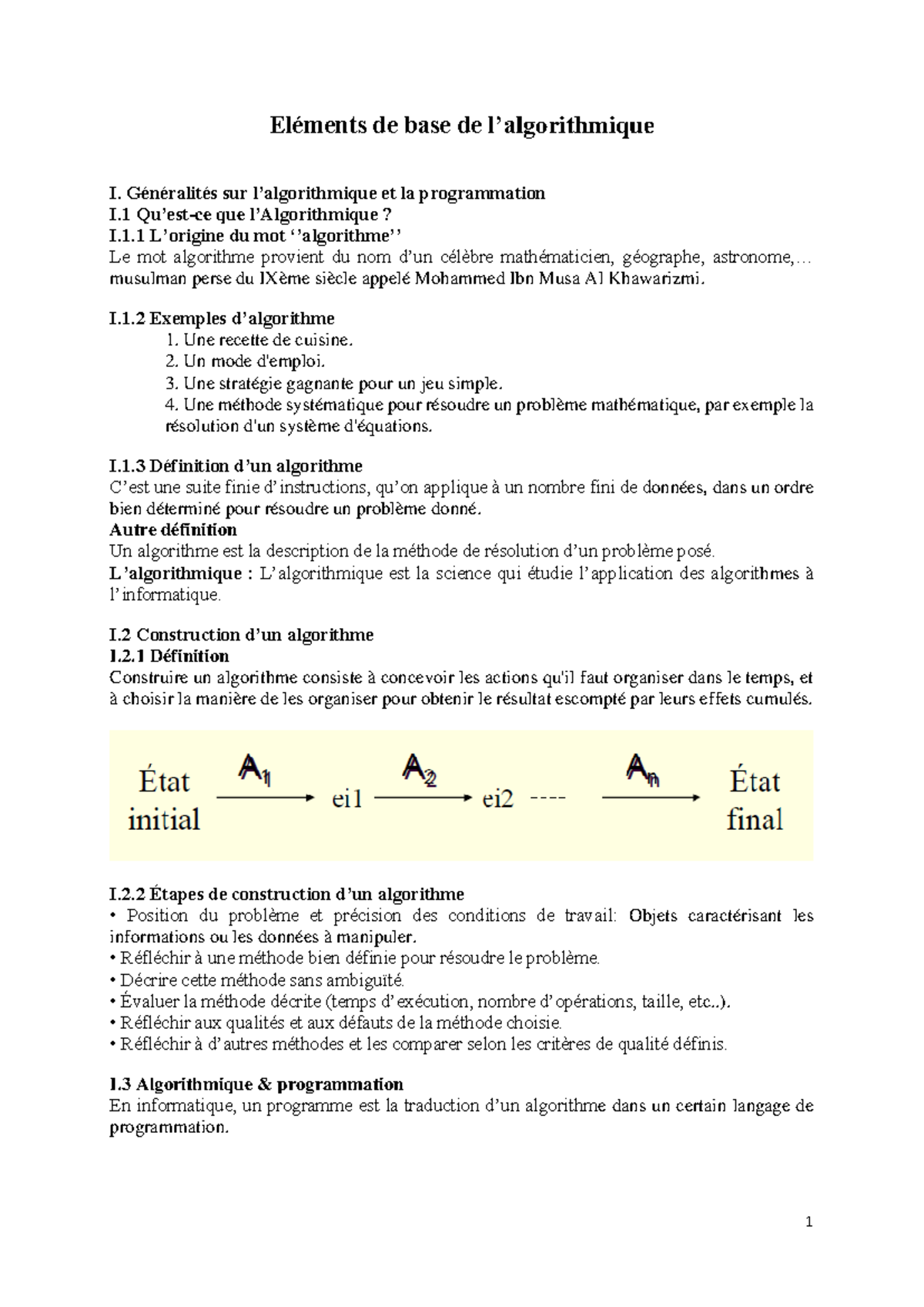 Algorithmiques Essentiels en S1 MIP 23-24 : Bases de l'Algorithmique - Studocu