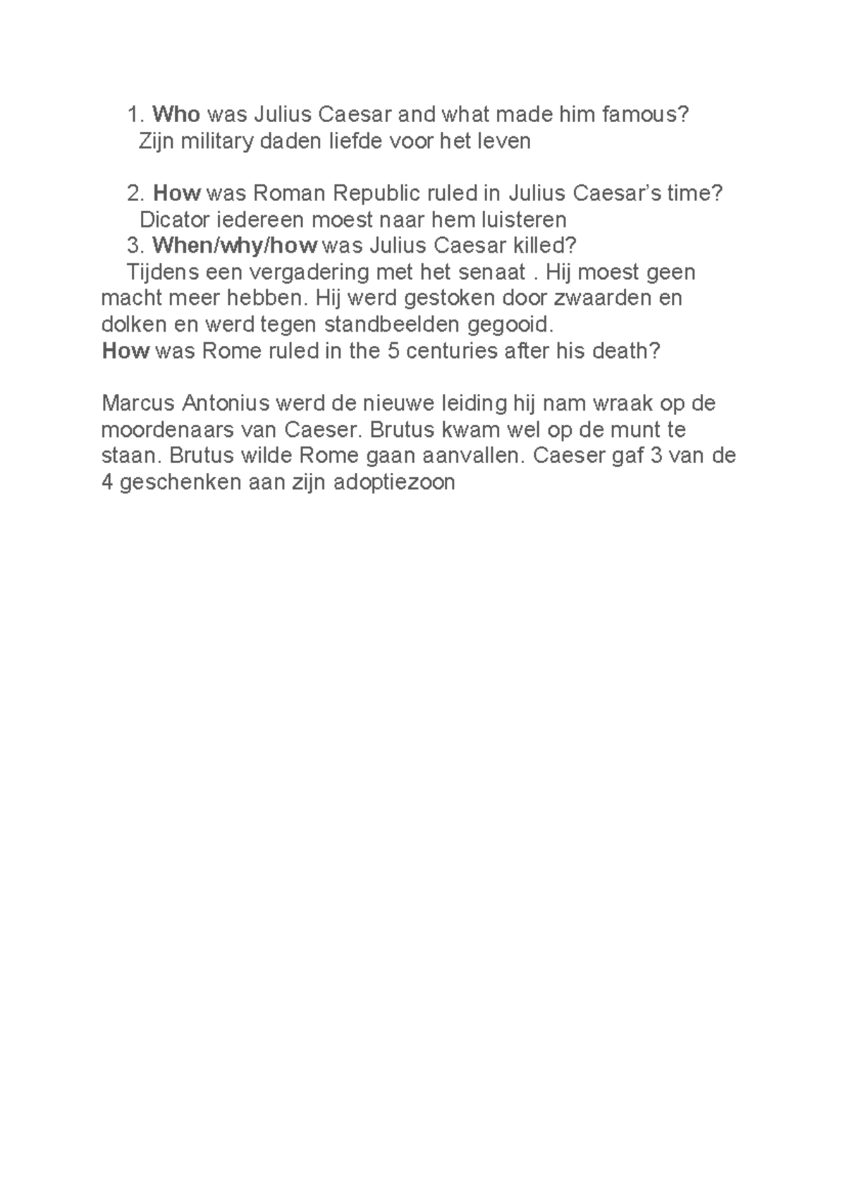 Geschiedenis van Julius Caesar: Zijn Leven en Invloed - Studeersnel