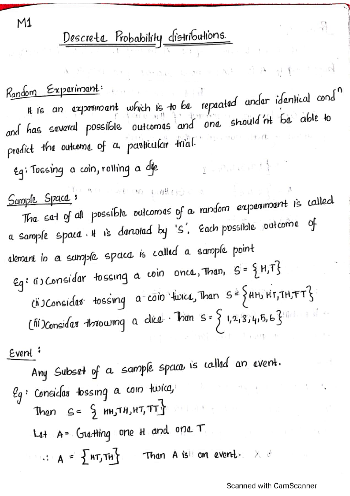 M1 Discrete Probability Distributions: Key Concepts and Examples - Studocu