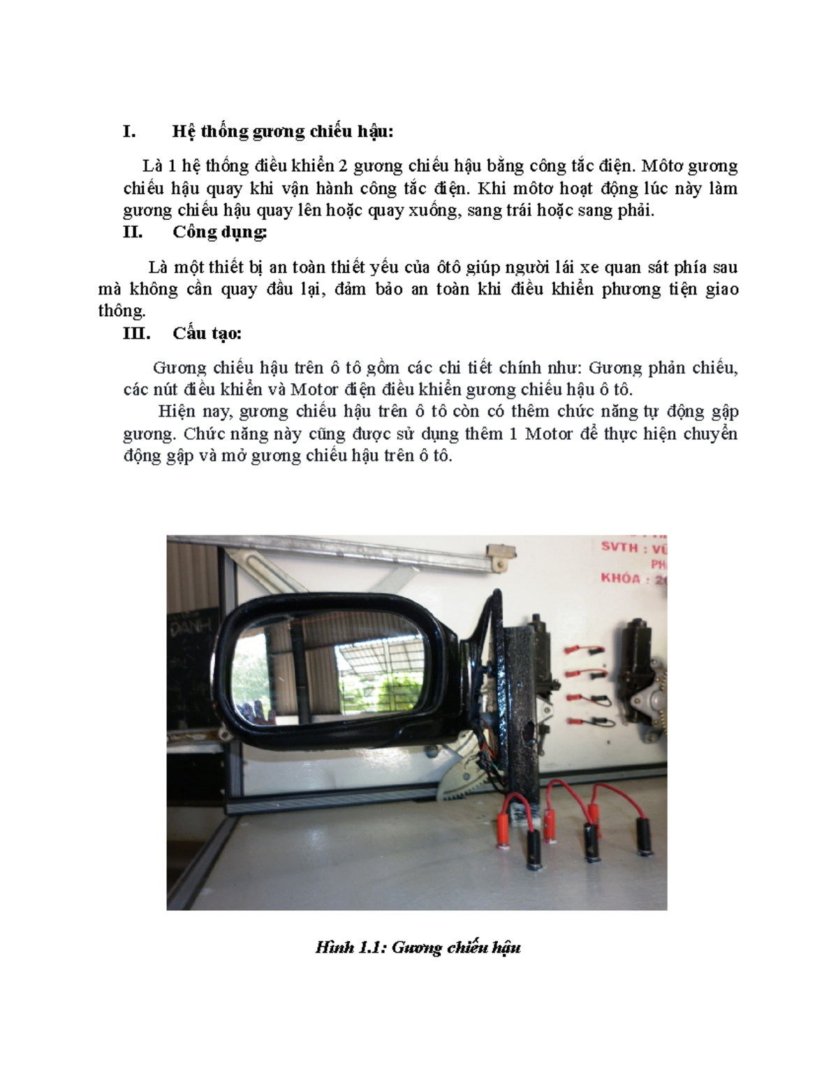 Gch - Gvvv: Hướng Dẫn Gương Chiếu Hậu Ô Tô và Sửa Chữa Thường Gặp - Studocu