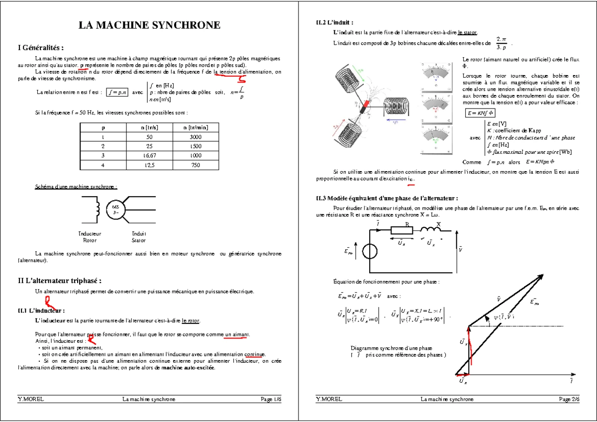 Machine Synchrone - Cours et Étude des Alternateurs (Formation Continue ...
