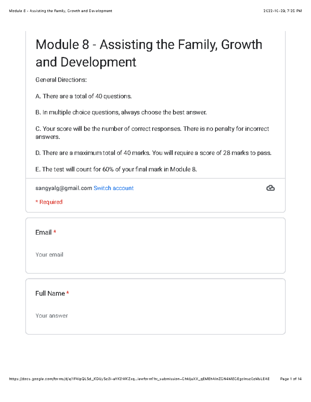 Module 8 - Assisting Families in Growth & Development Assessment - Studocu