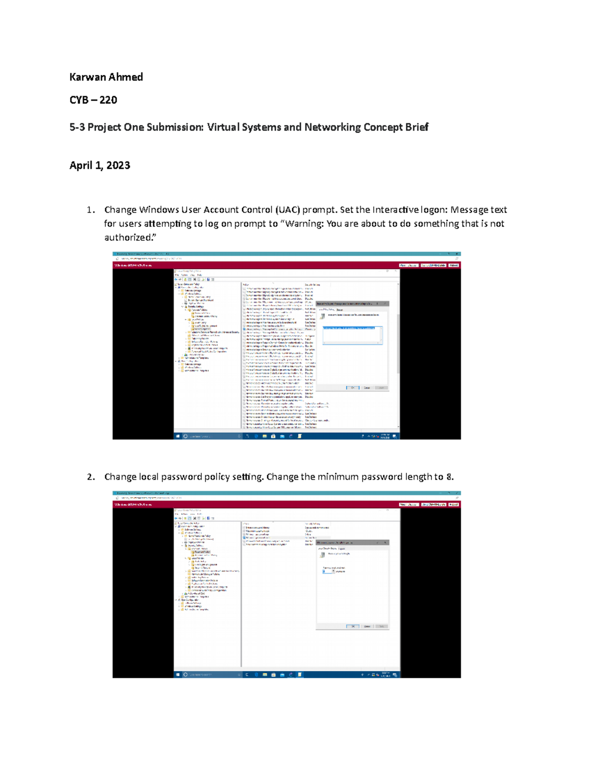 5-3 Project One Submission Virtual Systems and Networking Concept Brief - Set the Interactive ...