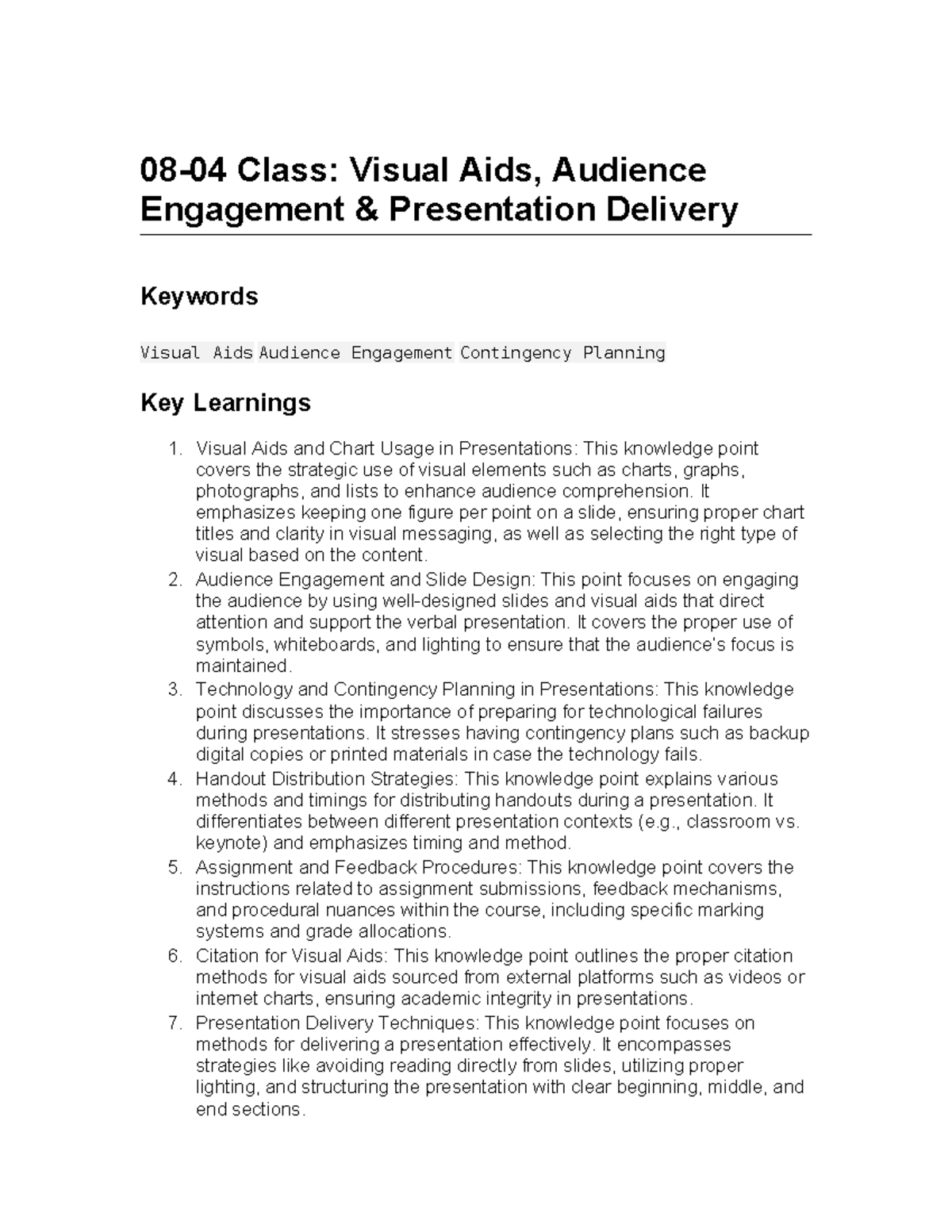 08-04 Visual Aids & Audience Engagement: Presentation Techniques - Studocu