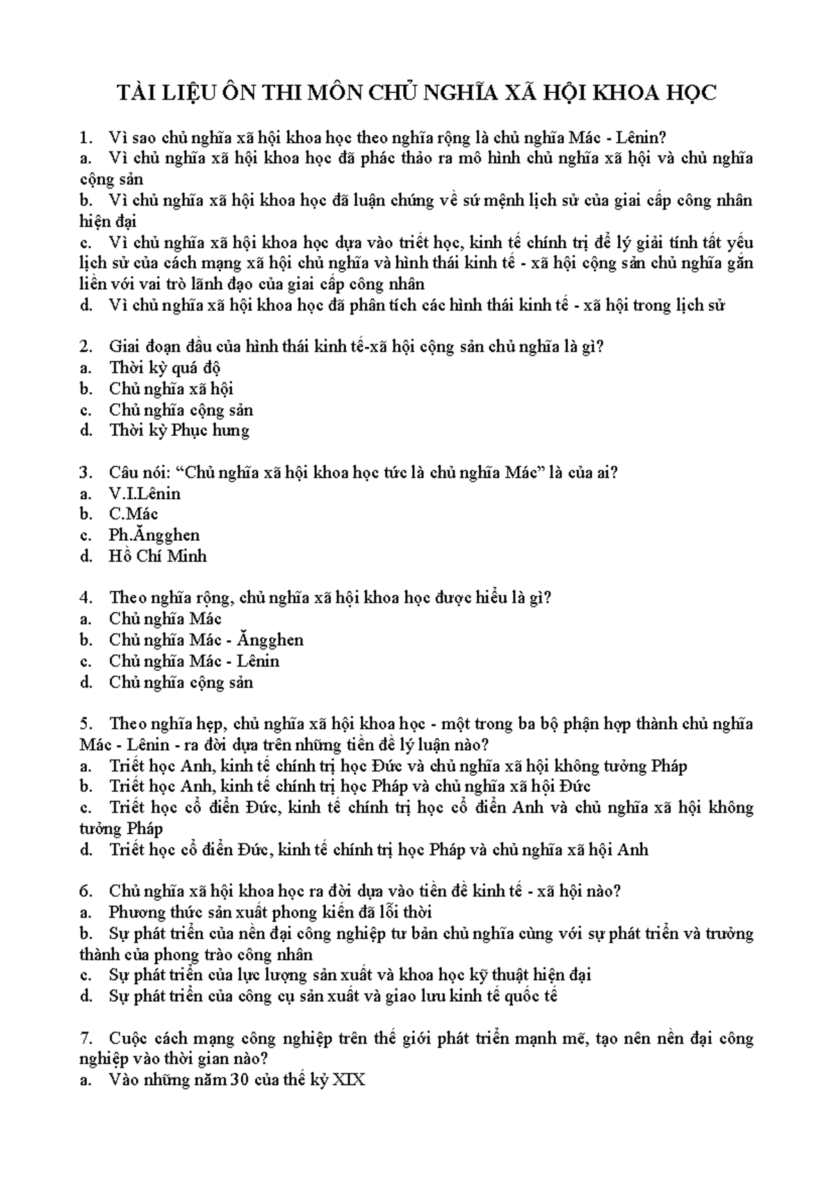 Tai-lieu-on- Cnxhkh Gui-SV - TÀI LIỆU ÔN THI MÔN CHỦ NGHĨA XÃ HỘI KHOA ...