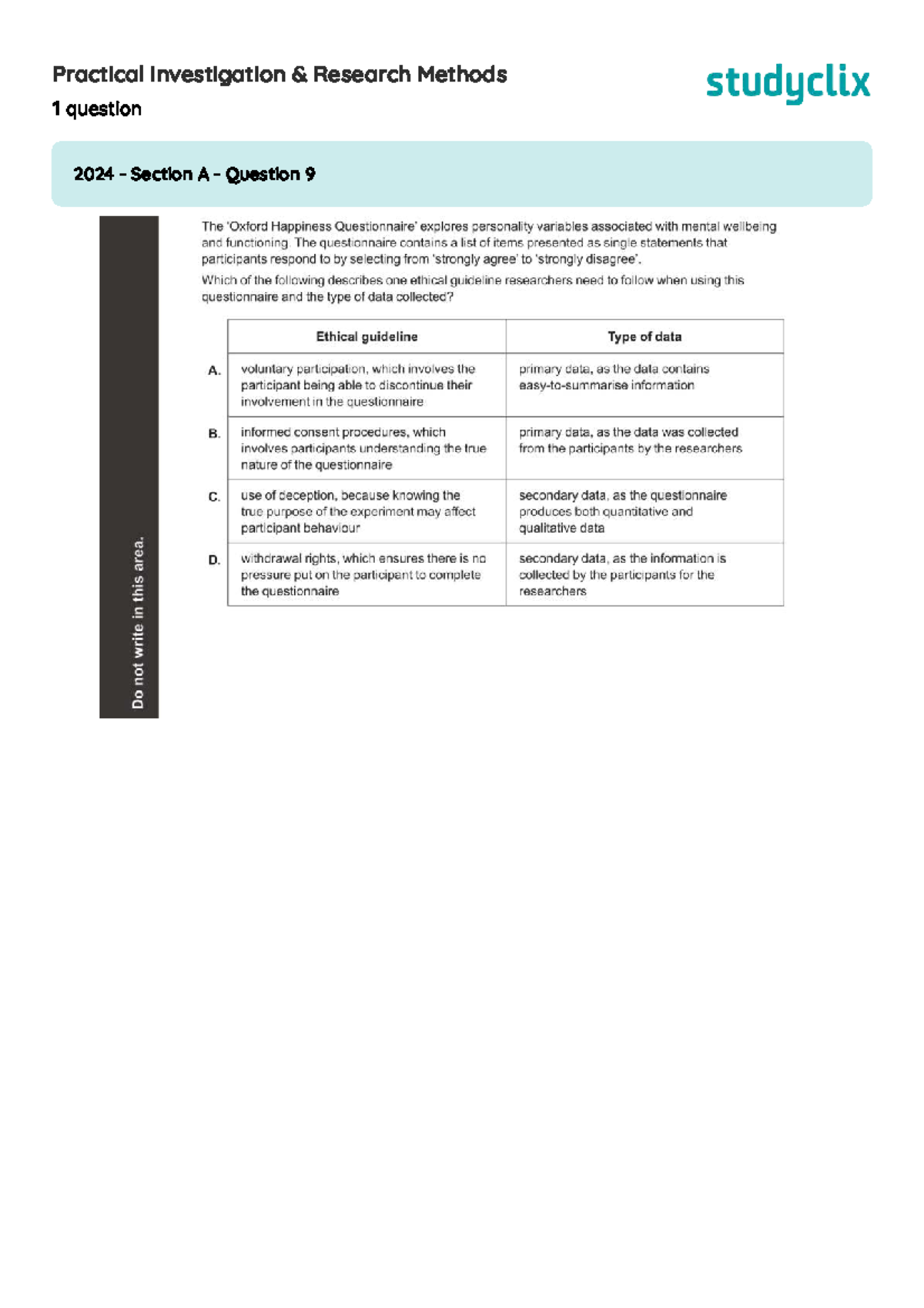 Practical Investigation & Research Methods Questions - Practical ...
