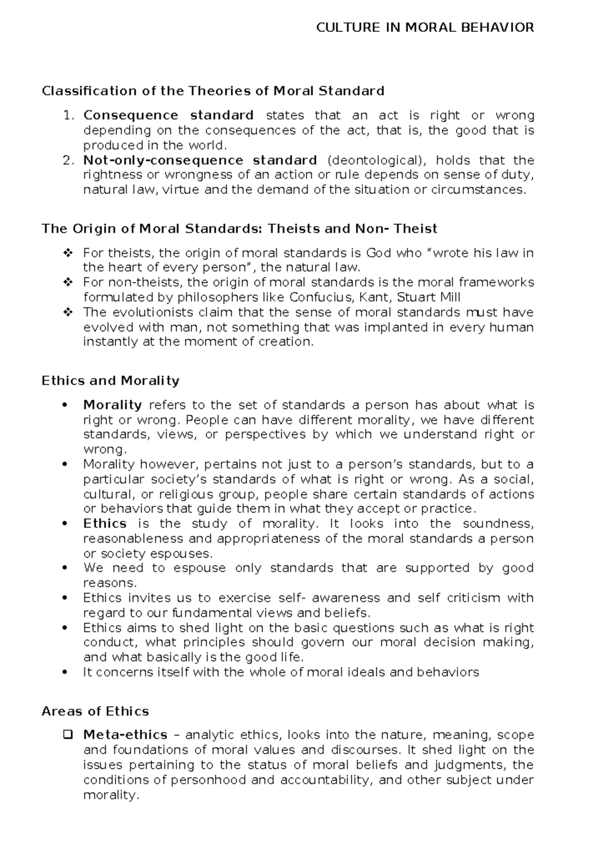Ethics 101: Theories of Moral Standards and Dilemmas Explained - Studocu