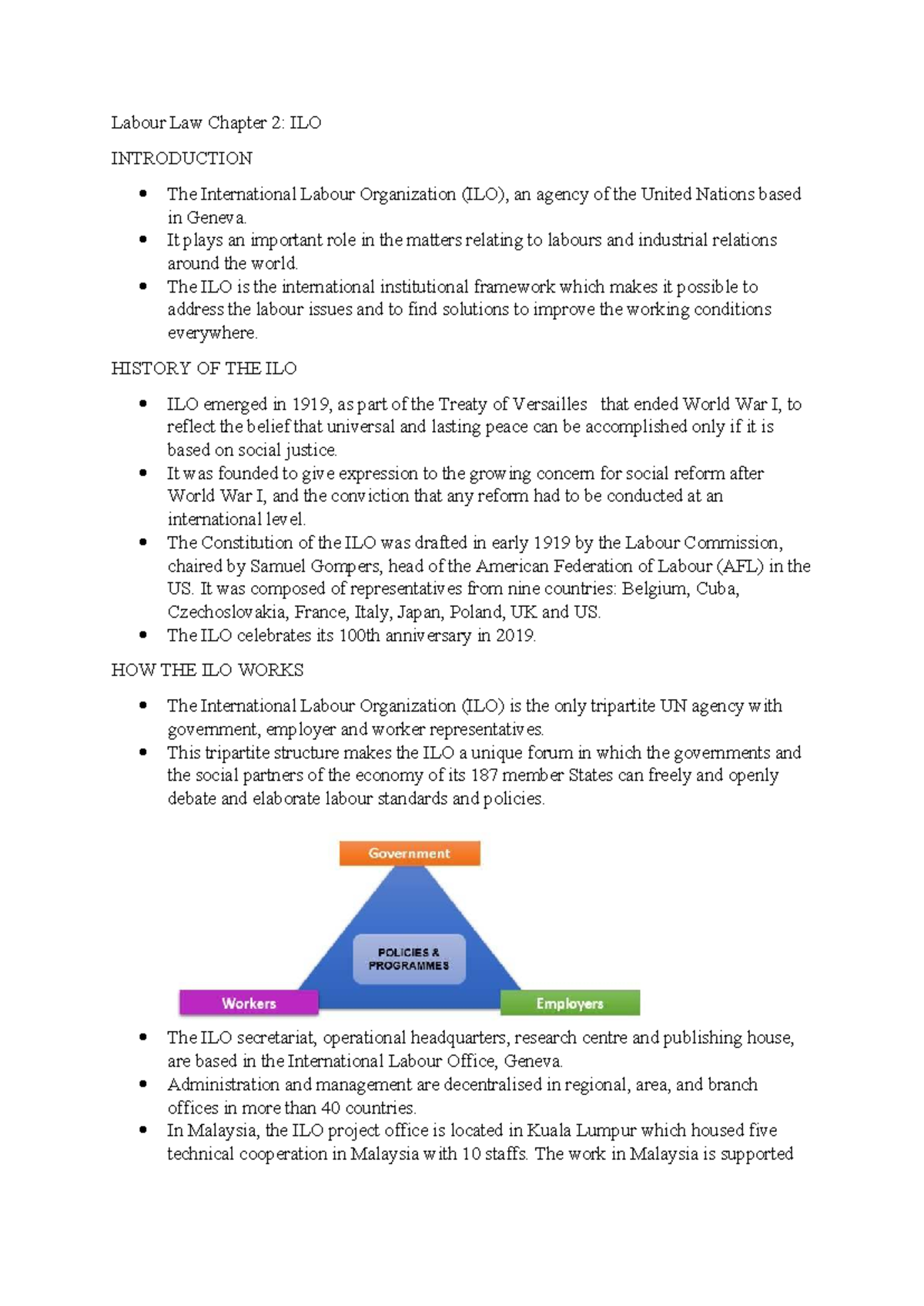 Labour Law Chapter 2: Introduction to the ILO and Its Achievements ...