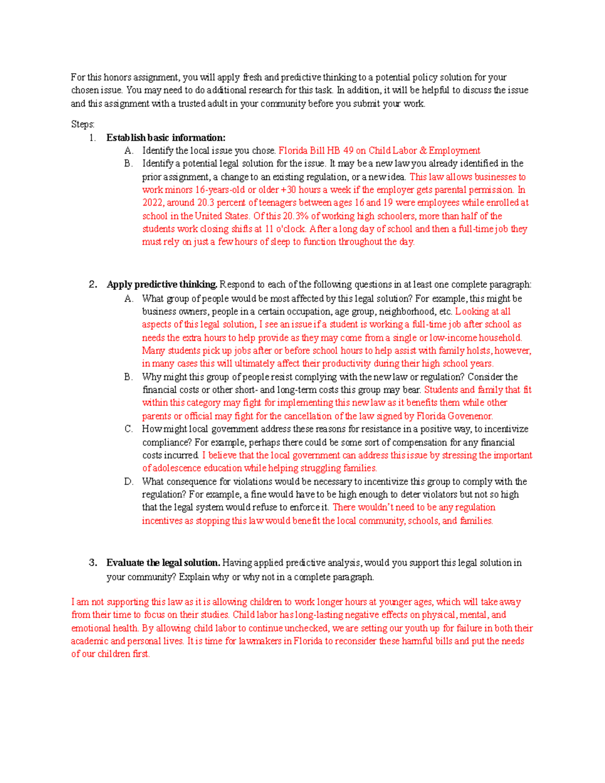 02.09 Honors Assignment: Evaluating Florida Bill HB 49 on Child Labor ...