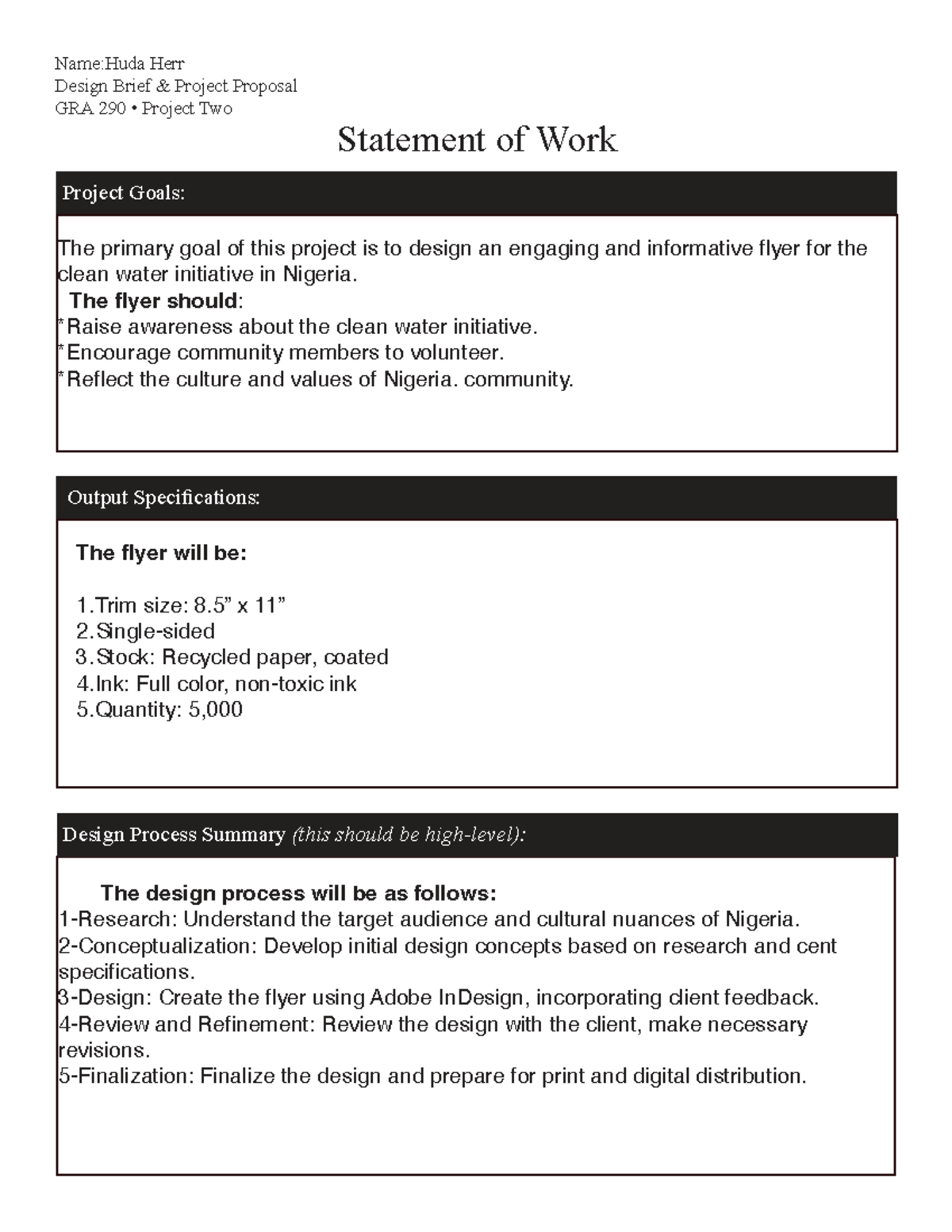 GRA 290 Project Two: Clean Water Initiative Flyer Design Proposal - Studocu