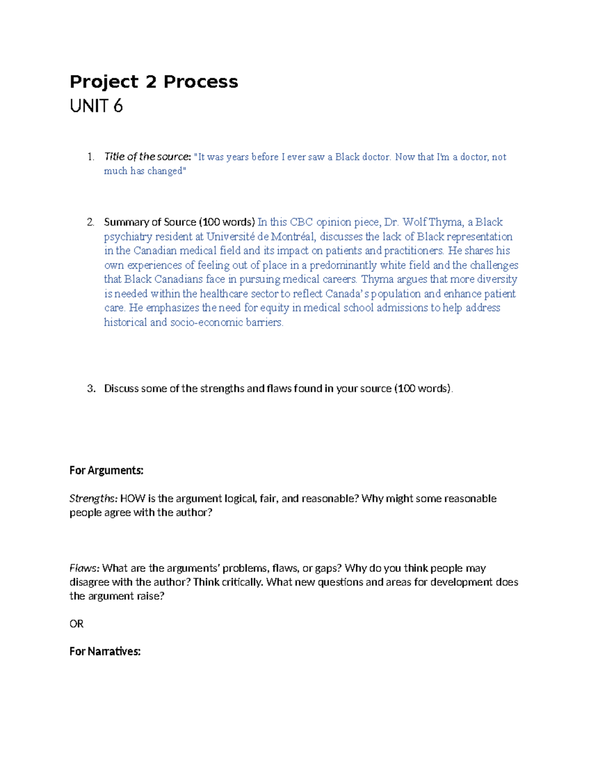 Project Process - ASSIGNMENT - Project 2 Process UNIT 6 1. Title of the ...