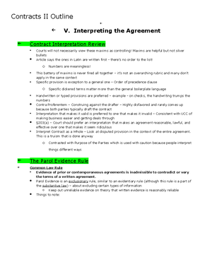 Contracts Outline Final V: UCC vs. Common Law, Key Theories & Principles - Studocu