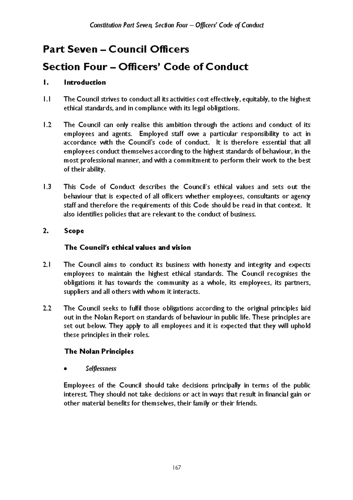 Part 7 Section 4 Officers' Code of Conduct - Part Seven – Council ...