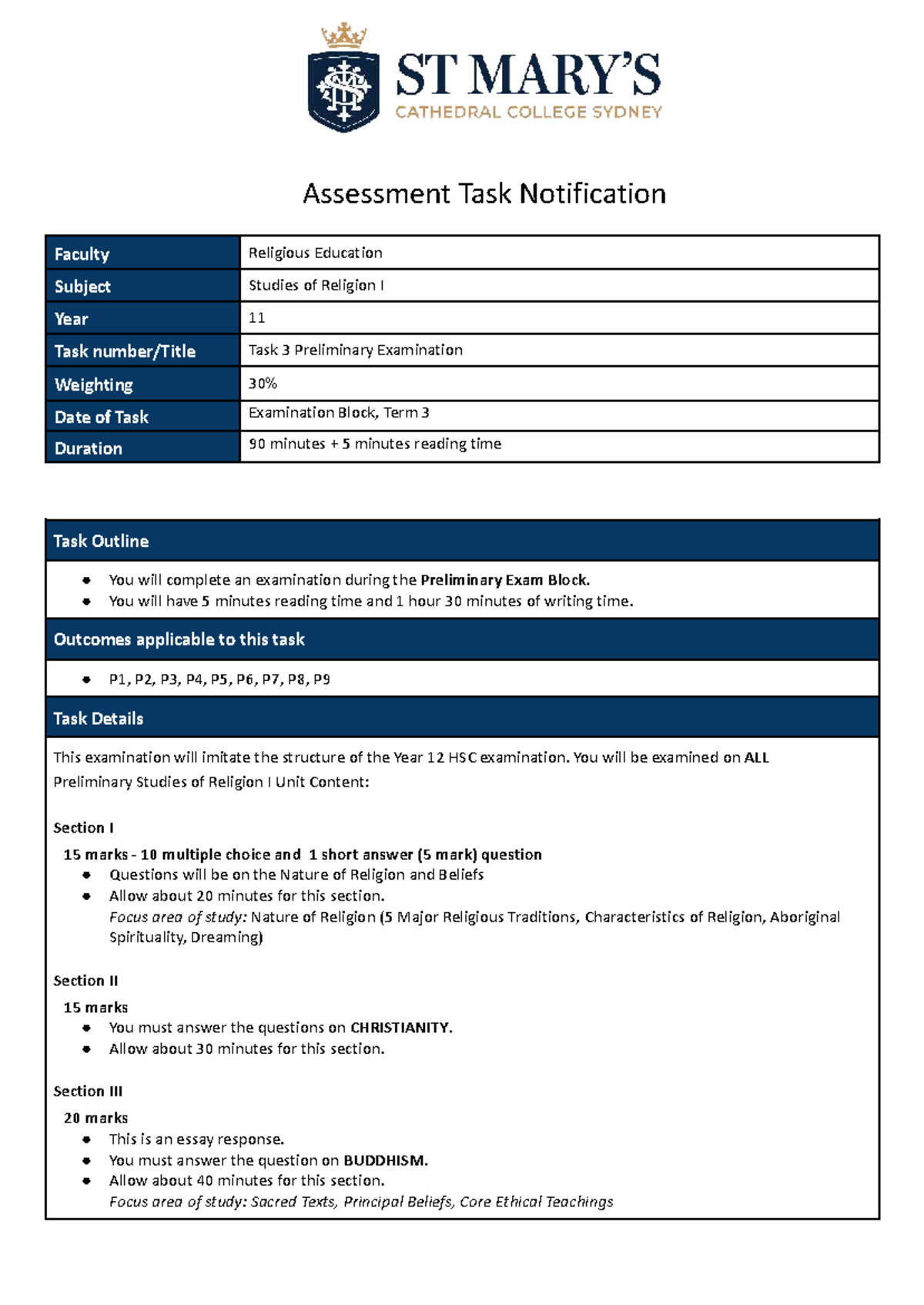 SOR 1 Year 11 Preliminary Exam Notification & Details - Studocu