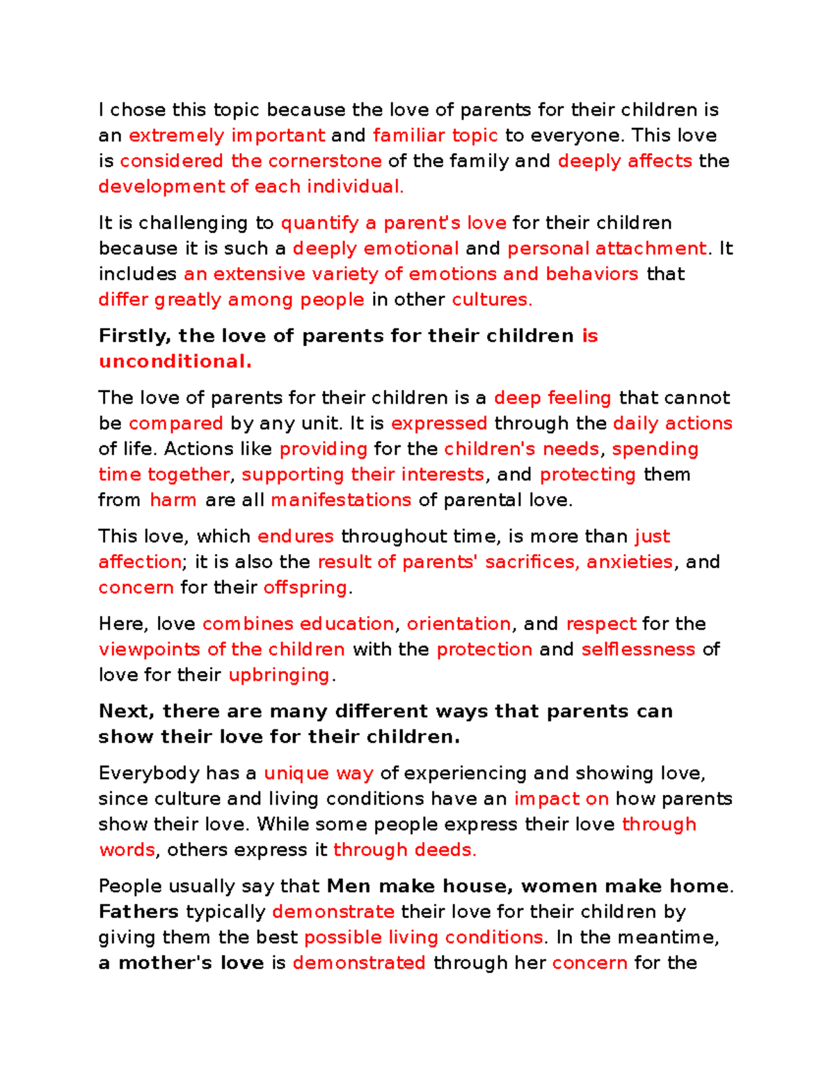 Invidual - Presentation skill - I chose this topic because the love of ...