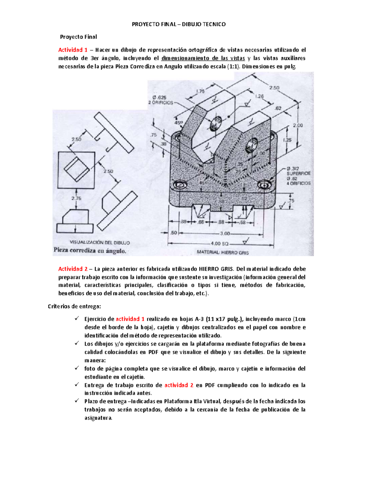 Proyecto Final DT - Actividades de Dibujo Técnico C3-2024 - Studocu