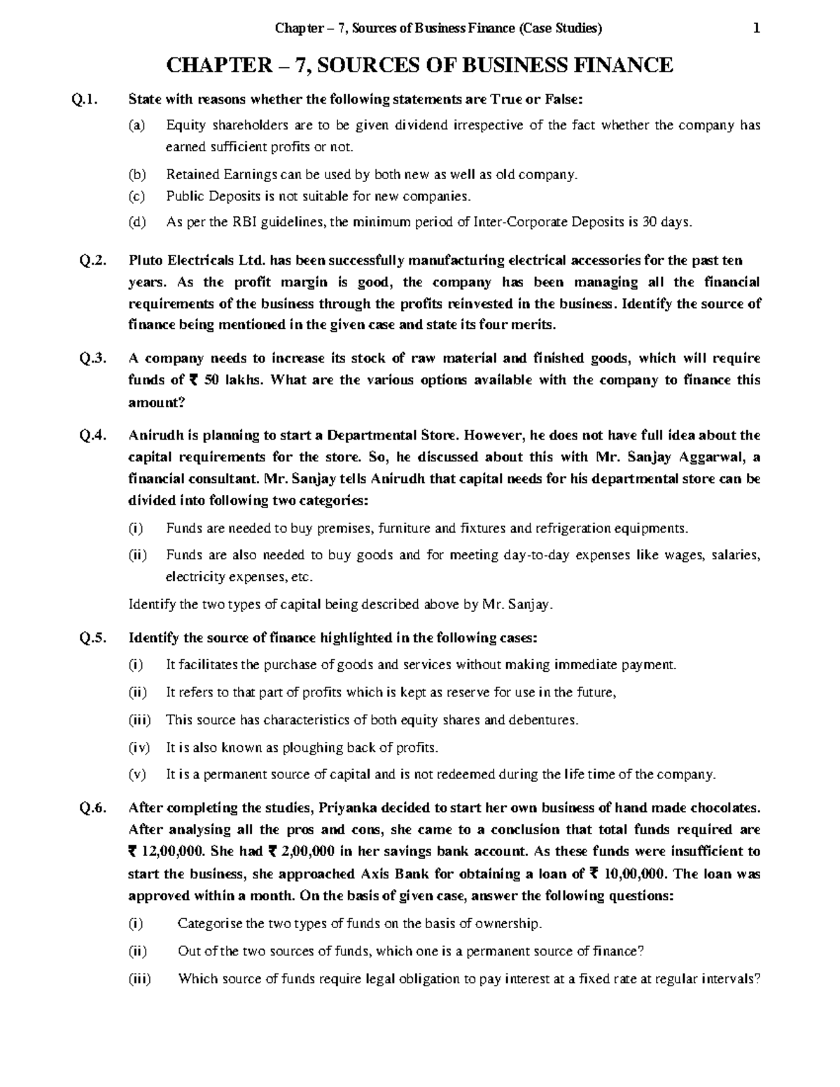Business Studies Case Studies: Ch 7-9 Solutions and Insights - Studocu