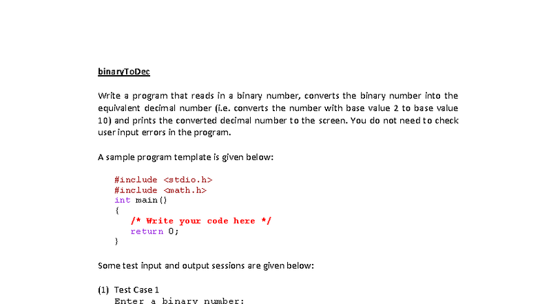 CF&Functions Q3: Binary to Decimal Conversion Program - Studocu