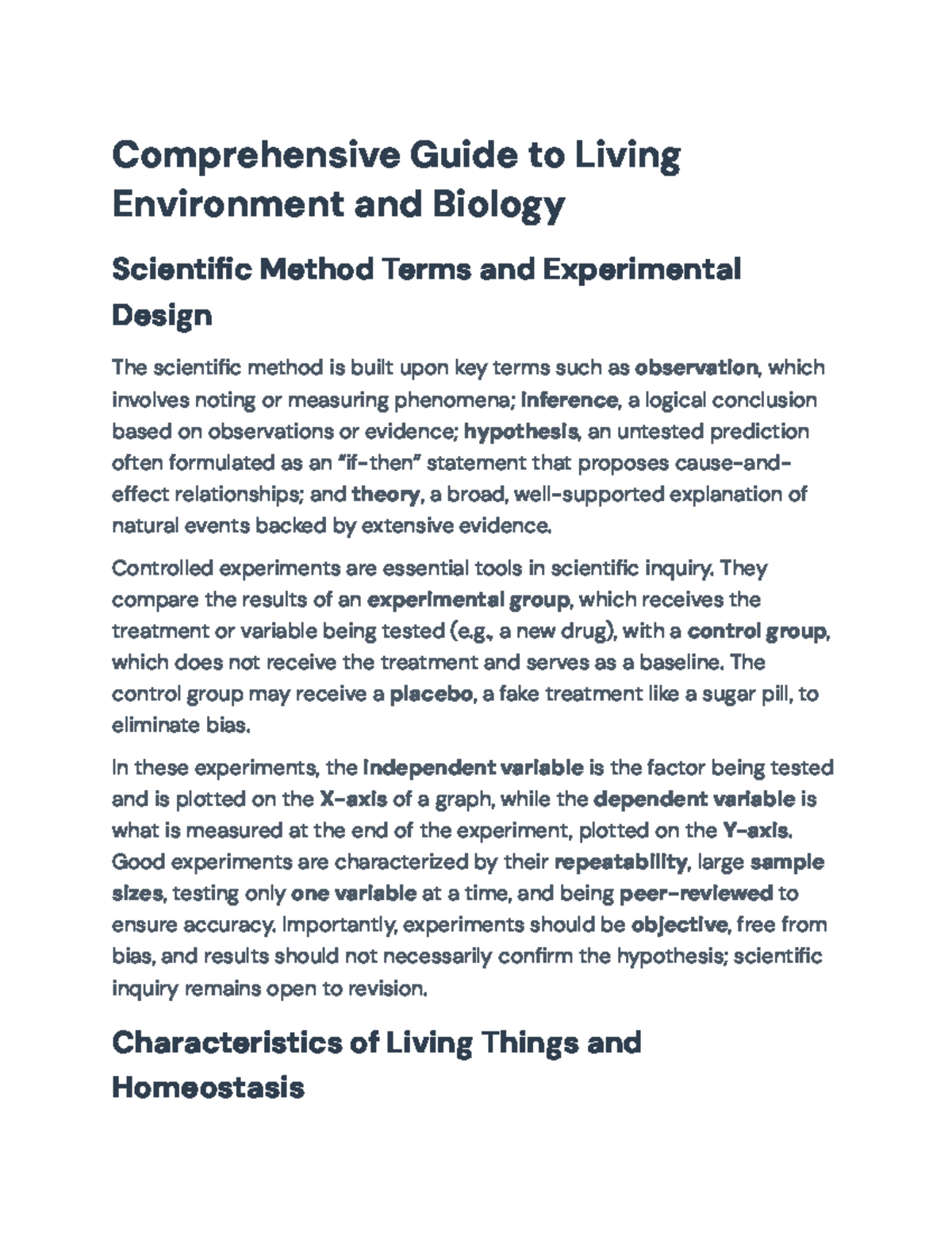 Comprehensive Guide to Living Environment & Biology: Key Concepts and ...