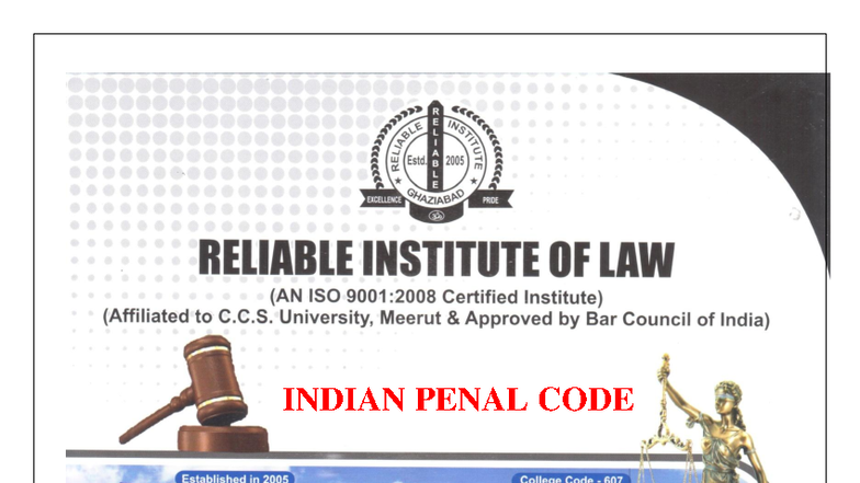 Indian Penal Code Study Material - LLB I Sem - Studocu