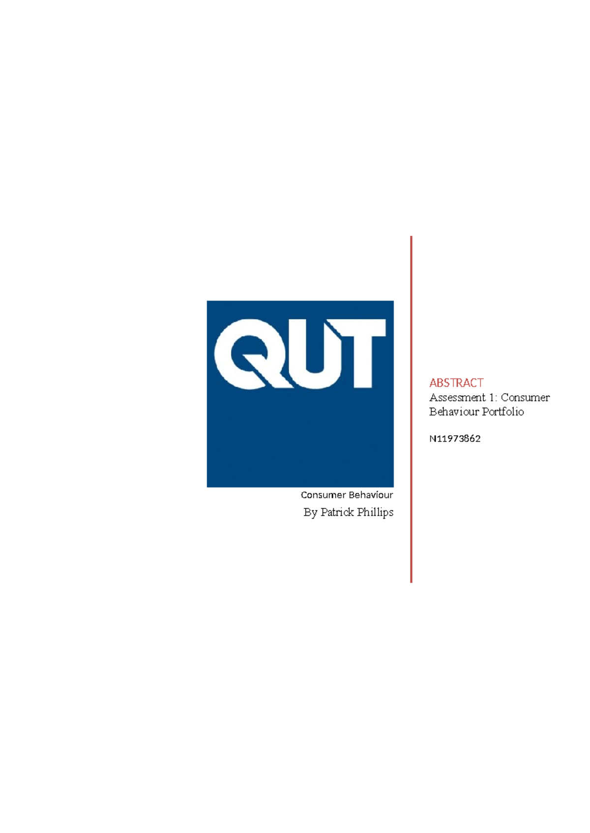 AMB200 Consumer Behaviour Tutorial Workbook: Assessments & Insights ...