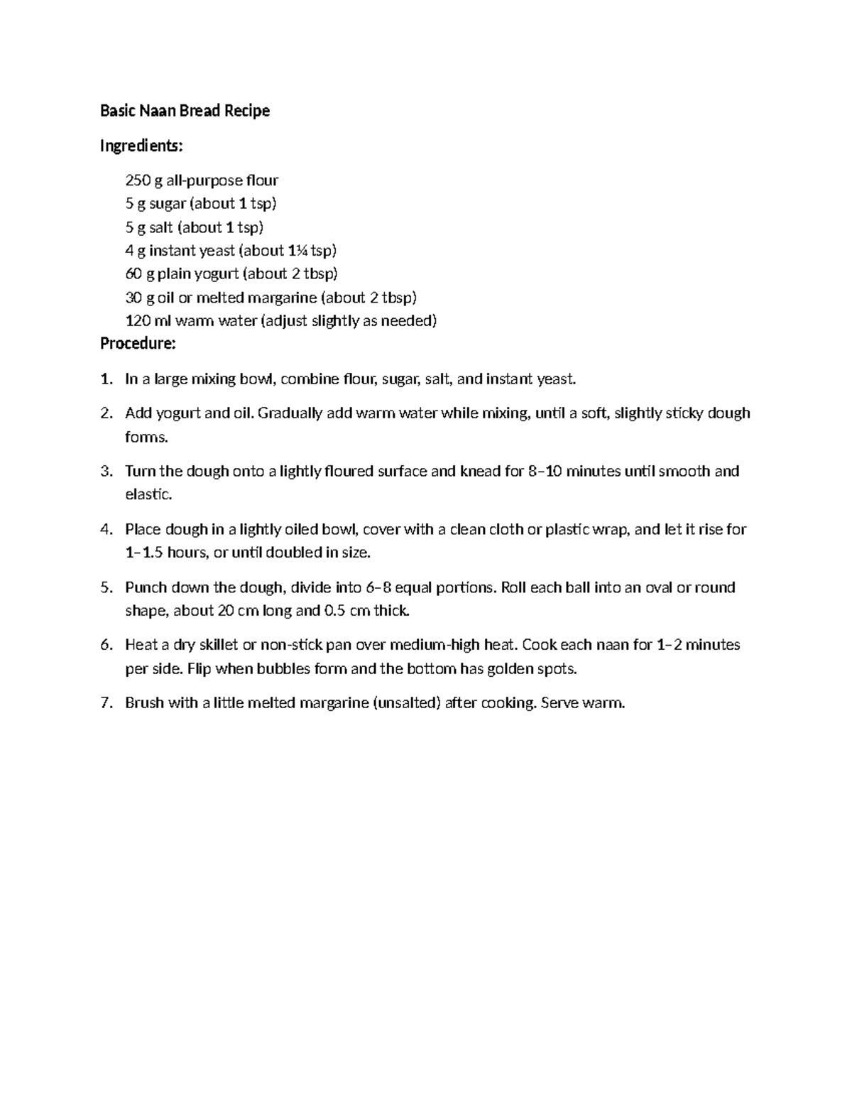 Naan Bread Recipe: Easy Steps to Make Delicious Naan - Studocu