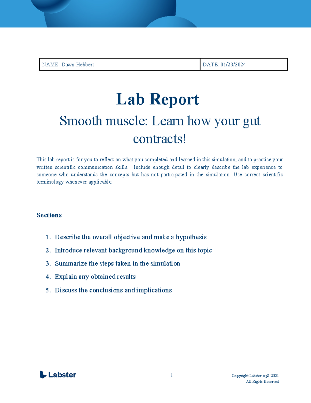 700839879 Lab Report: Exploring Smooth Muscle Functions - Studocu