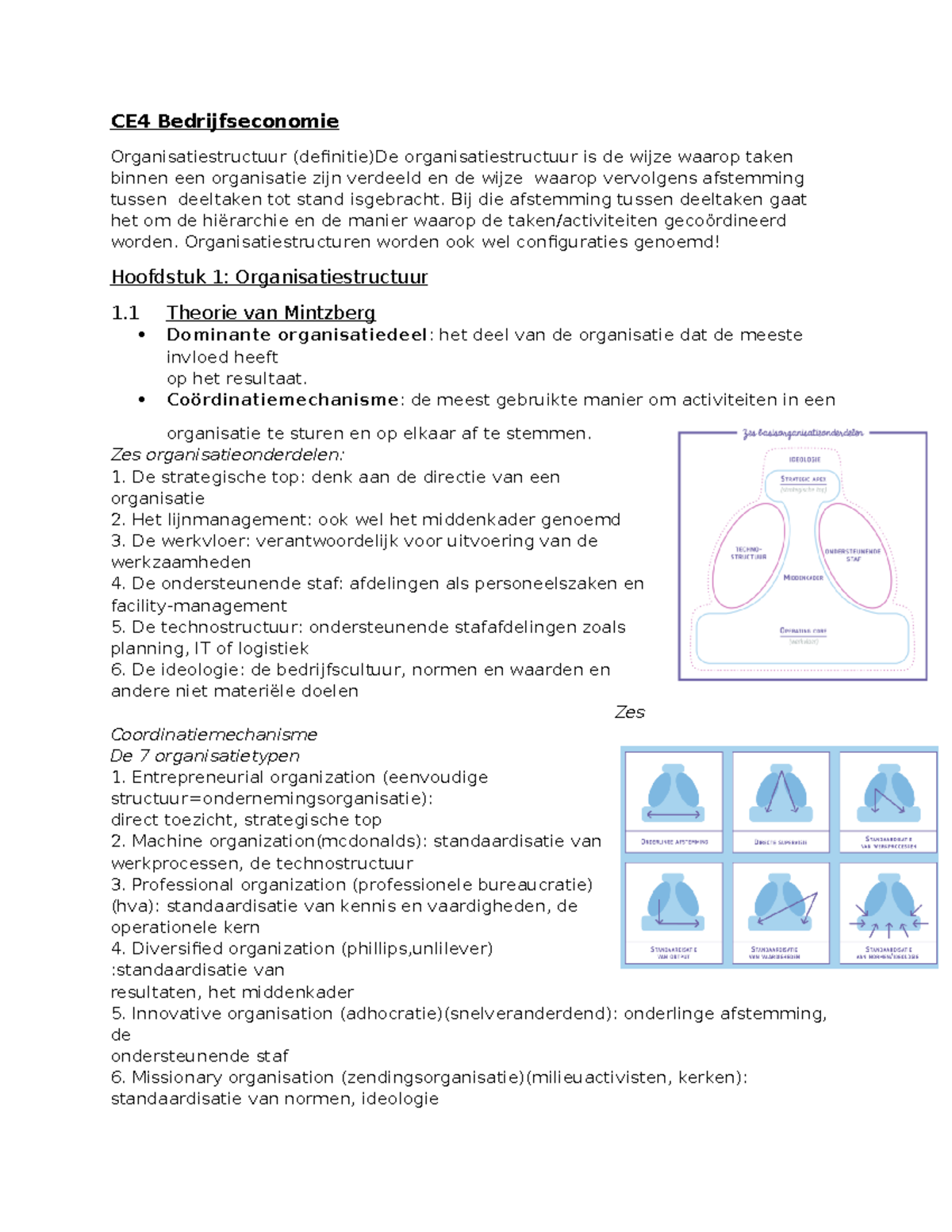 CE4 Bedrijfseconomie Samenvatting: Structuren, Financiering & Formules ...