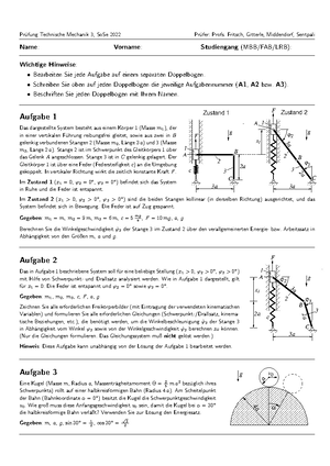 TM3_Zusammenfassung - Technische Mechanik III - Studocu