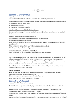 [Solved] Wat is interne en externe validiteit - EBP verpleegkunde ...