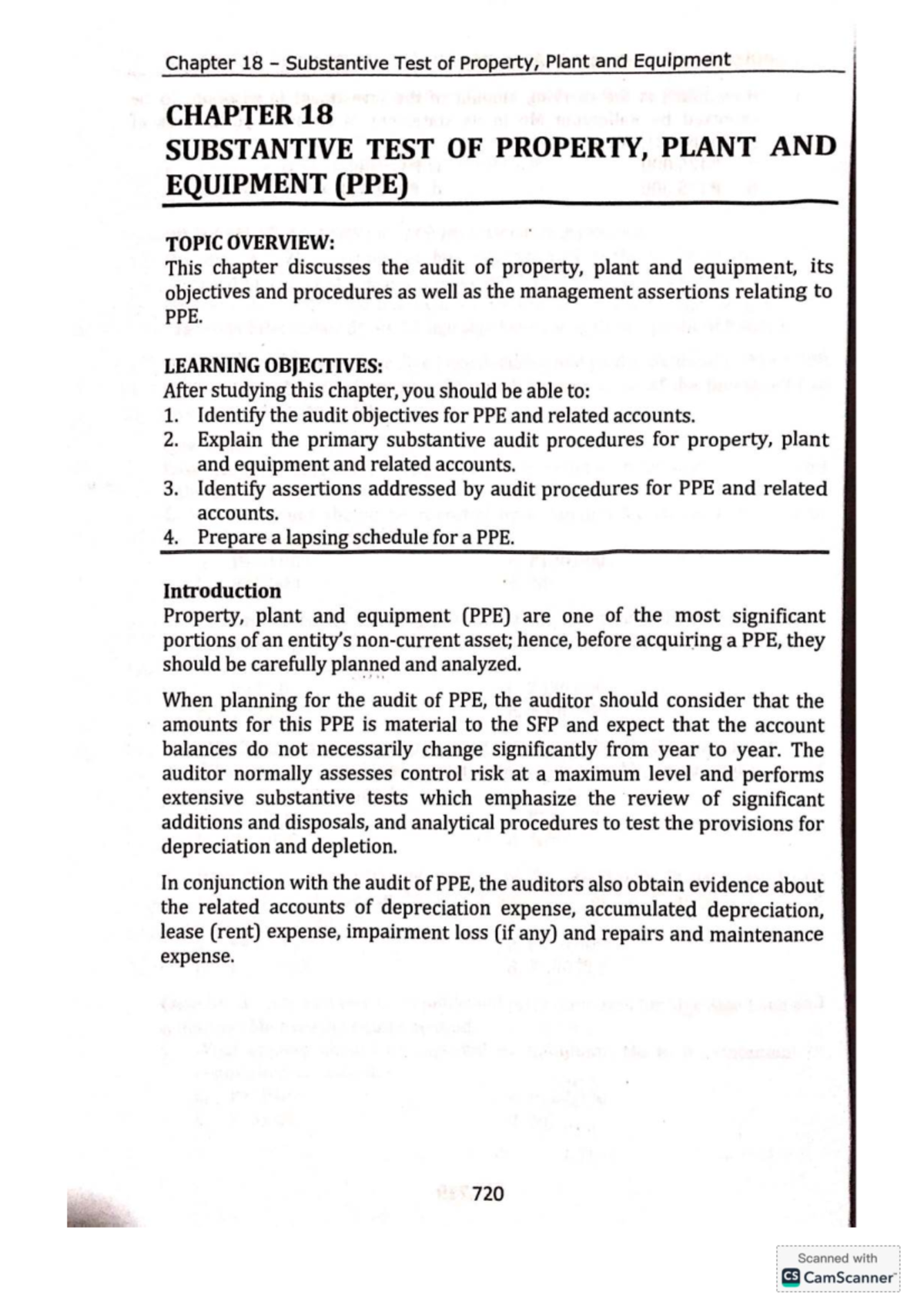 Chapter 18: Substantive Tests for Property, Plant, and Equipment (PPE ...