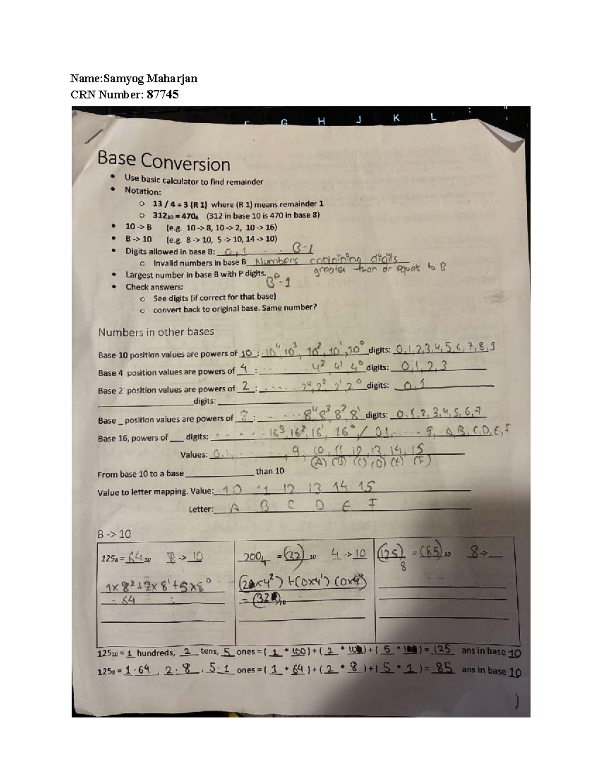 CA Base Conversion Notes by Samyog Maharjan - Studocu