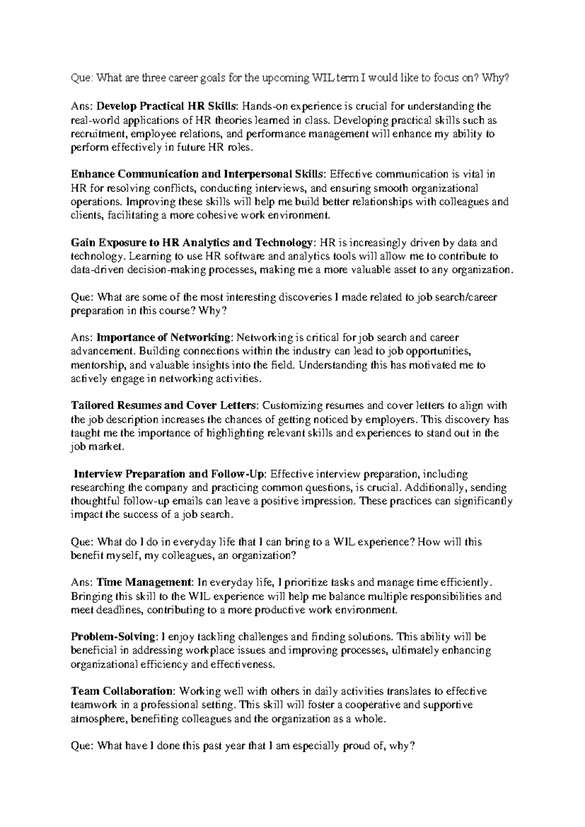 CPS-1001 Career Ready: Personal Reflection & Performance Goals - Studocu