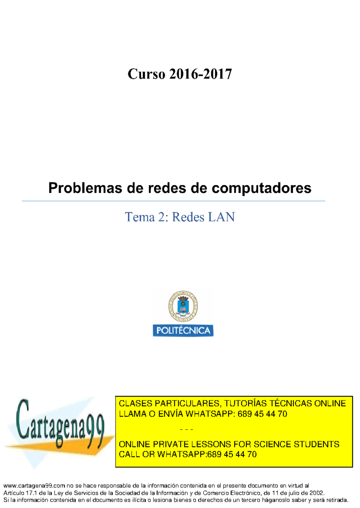 Ejercicios resueltos Redes de computadoras Tema 2 redes LAN Universidad Politecnica - CLASES ...