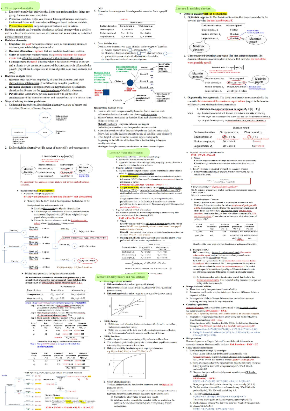 BDA 101 Final Exam Cheat Sheet: Key Concepts in Analytics - Studocu