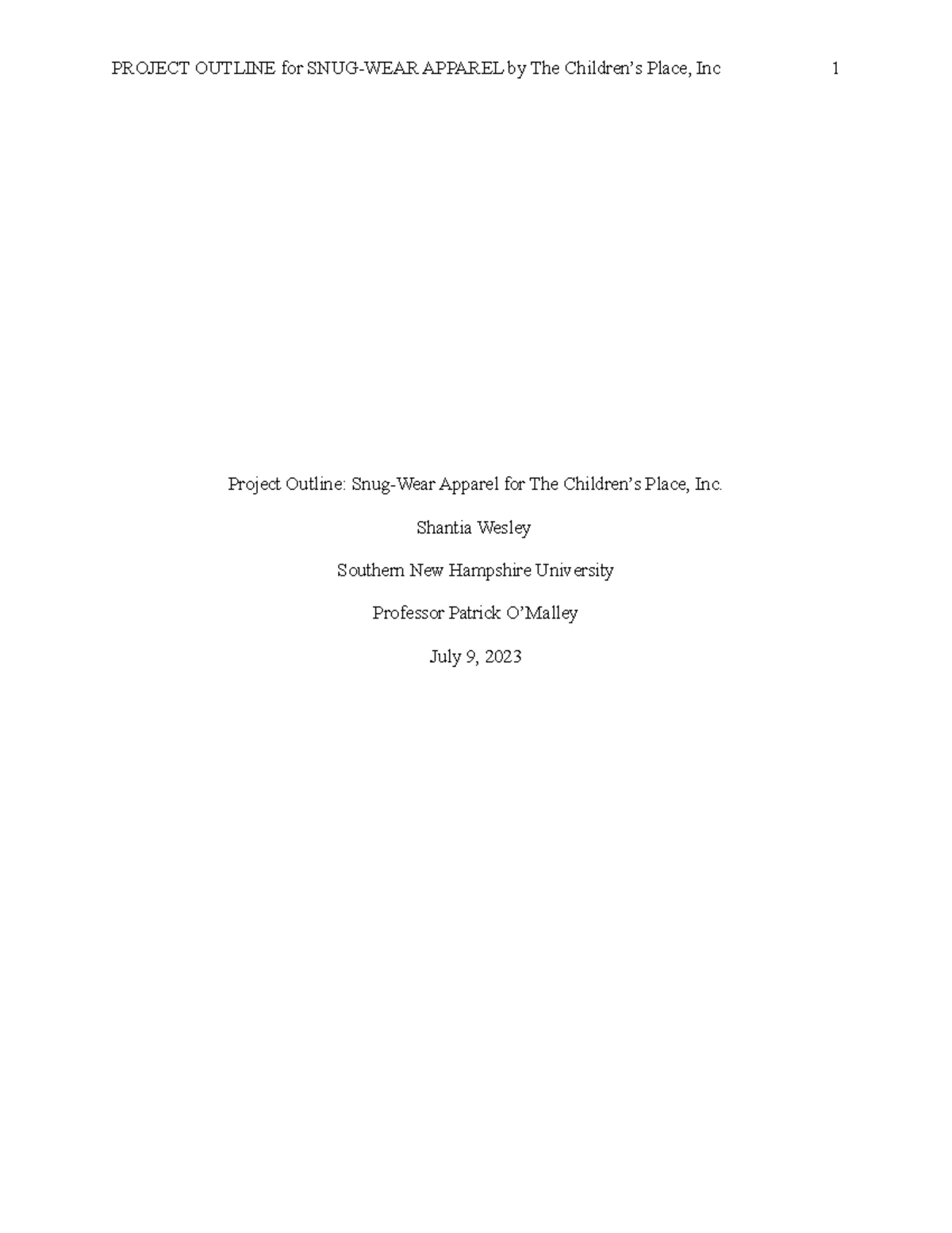 BUS 400 - Module One Assignment - Module One Assignment Shantia Wesley ...