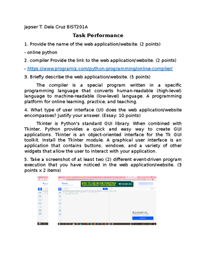 03 Laboratory Exercise 1 - IT Laboratory Exercise Threads Objectives: At the end of the exercise ...