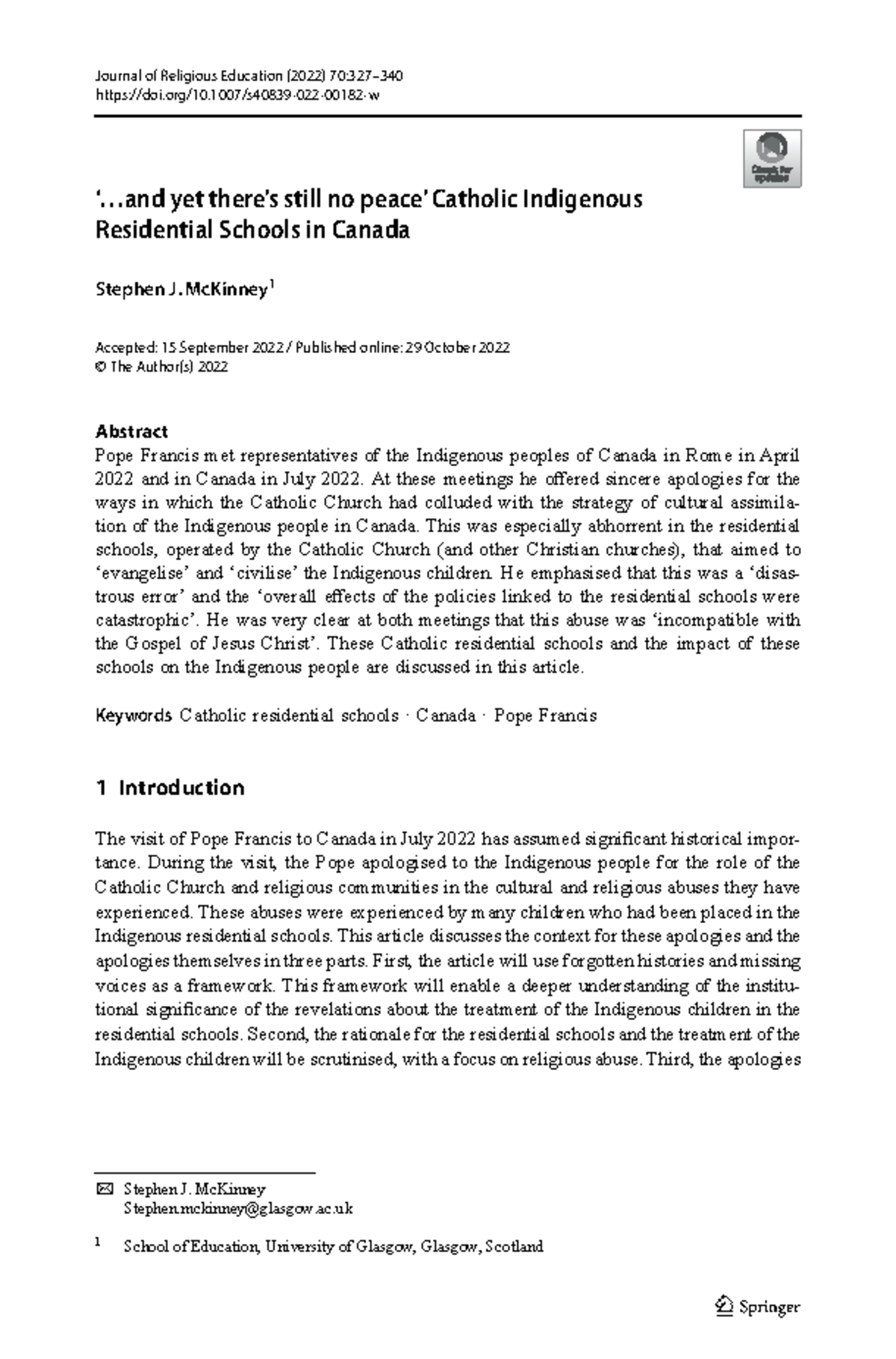 S40839: The Impact of Catholic Residential Schools on Indigenous ...