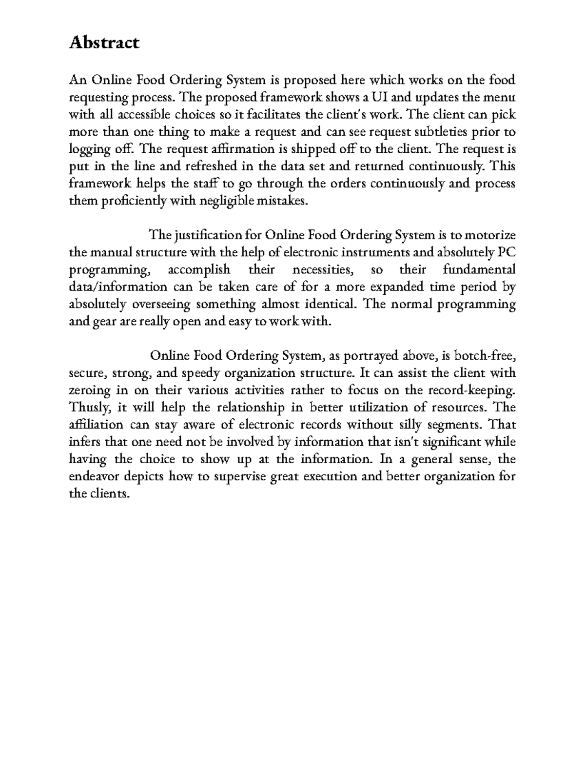 Online Food Ordering System Proposal - Project Report - Studocu
