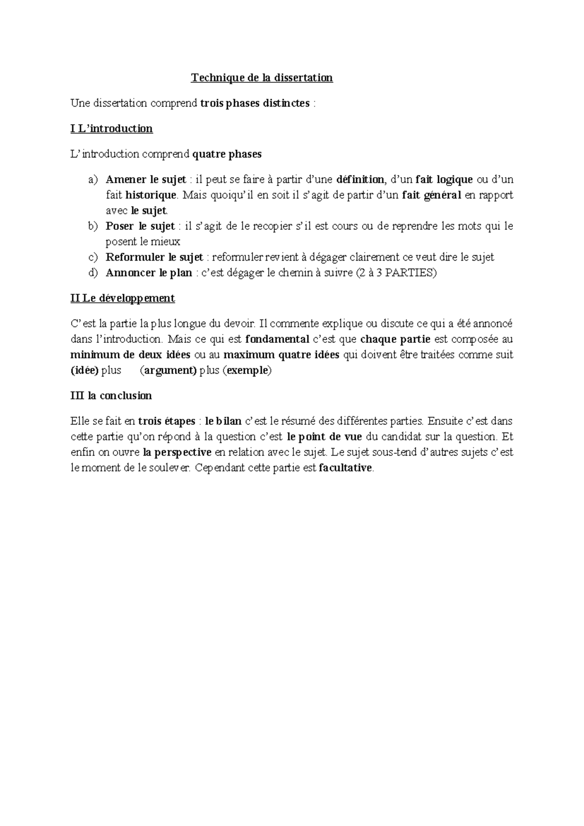 Techniques de Dissertation - Guide Complet pour Étudiants - Studocu