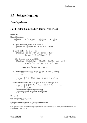 Oppsummering - Kapittel 6: Integrasjonsmetoder (Sinus R2) - KAPITTEL 6 ...